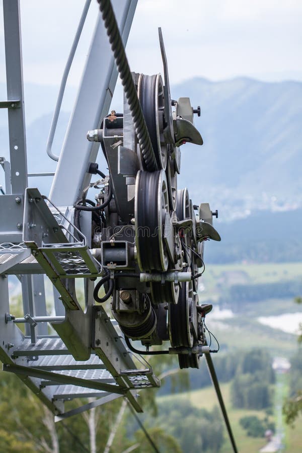 Cable Car Sheave. Near Shymbulak Ski Resort Hotel in Almaty, Kazakhstan ...