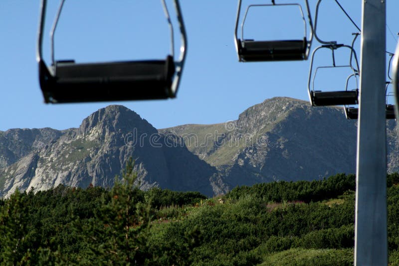 Cable car and mountains stock image. Image of hidden - 134377655