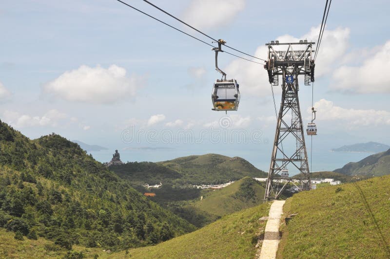 Cable Car Mountisn Structure Way Stock Image - Image of plant, post ...