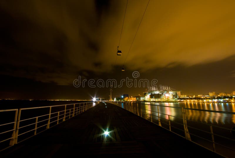 Cable car at night stock image. Image of elevator, cablecar - 24576125