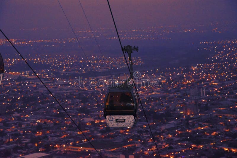 Cable Car Night View, Overlooking of Salta City, Argentina Stock Image ...