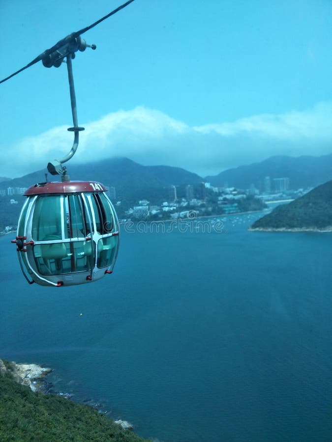 Cable car at Ocean Park stock image. Image of hongkong - 90466297