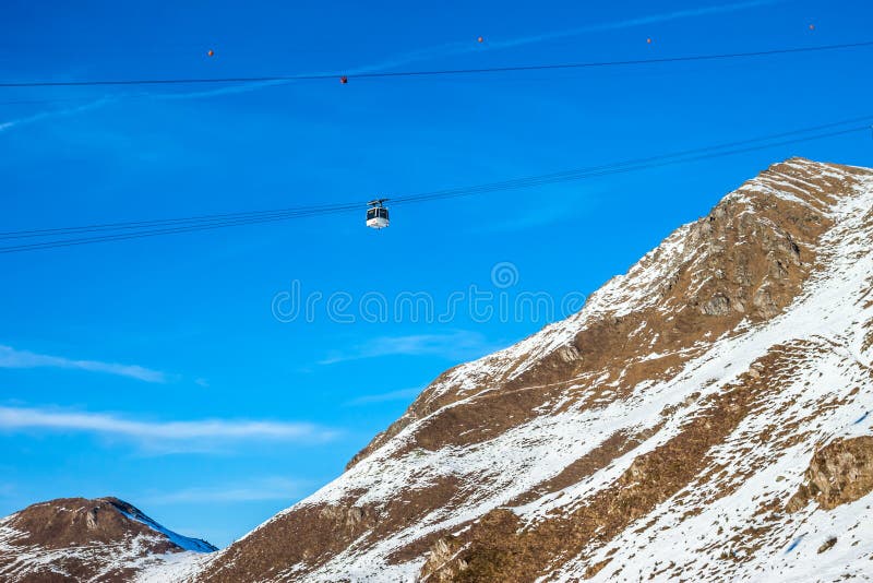 Cable car over mountain stock photo. Image of holiday - 64952846
