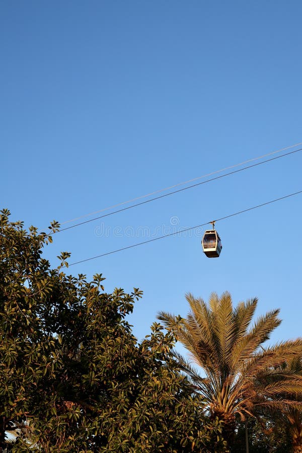 Cable car palms stock image. Image of impressive, attraction - 354197527