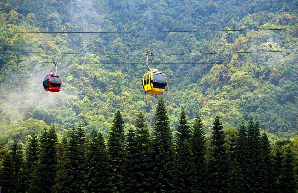 Cable Car Passes by a Mountain Stock Photo - Image of mountain, slope ...