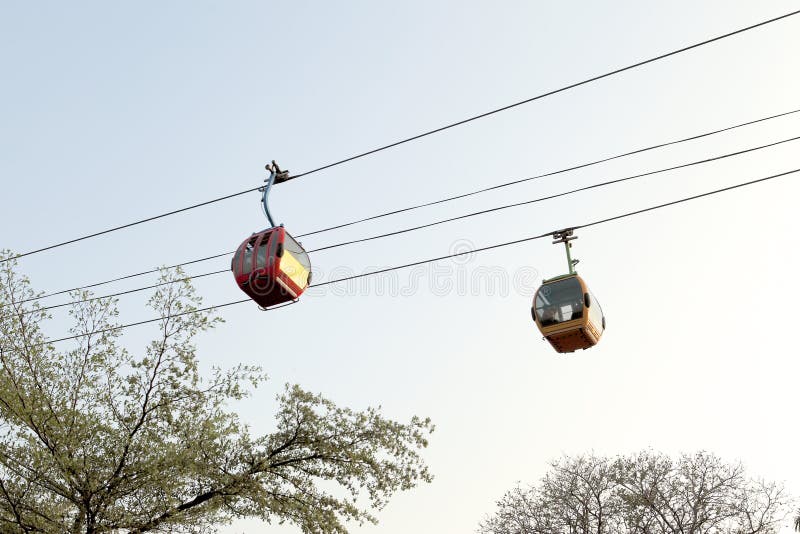 Cable Car on the Amusement Park Stock Image - Image of built ...