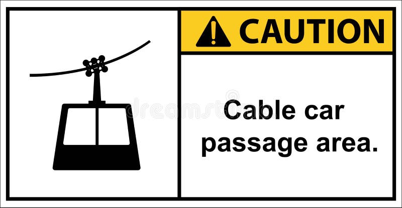 Cable Car, Cable Car Passing Area.,Sign Caution Stock Vector ...