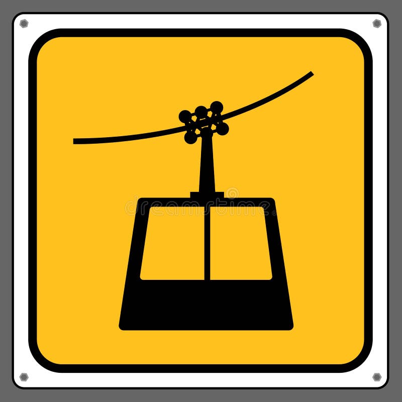 Cable Car, Cable Car Passing Area.,Sign Caution Stock Vector ...