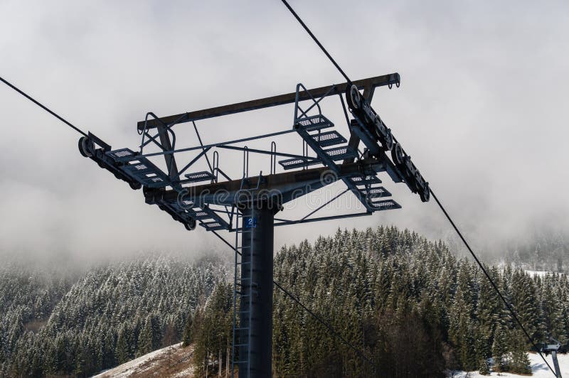 A cable car post stock image. Image of sunlight, close - 44064547