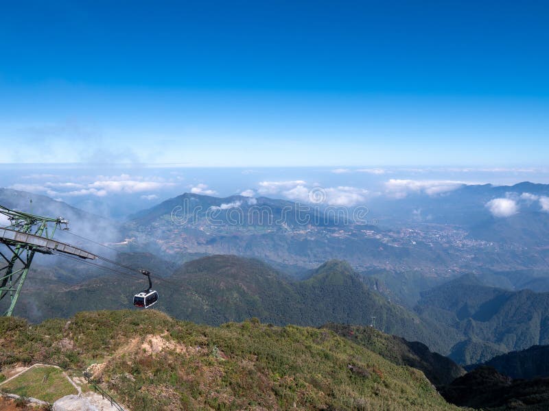 Cable Car Pull Base from the Height in Cable Stock Image - Image of ...