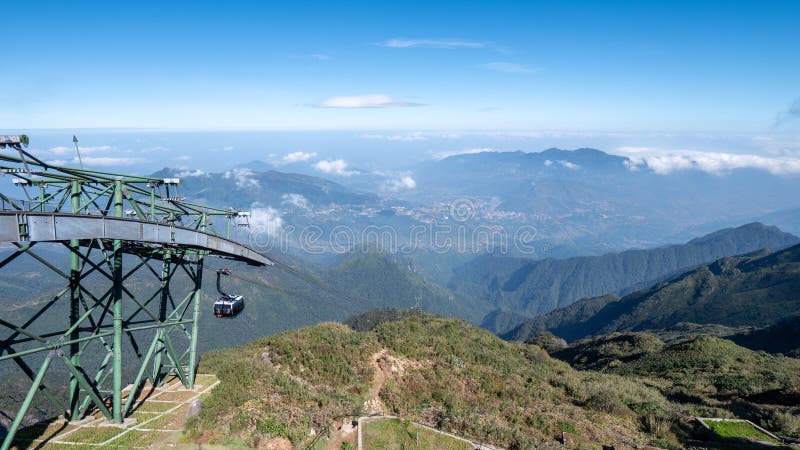 Cable Car Pull Base from the Height in Cable Stock Image - Image of ...