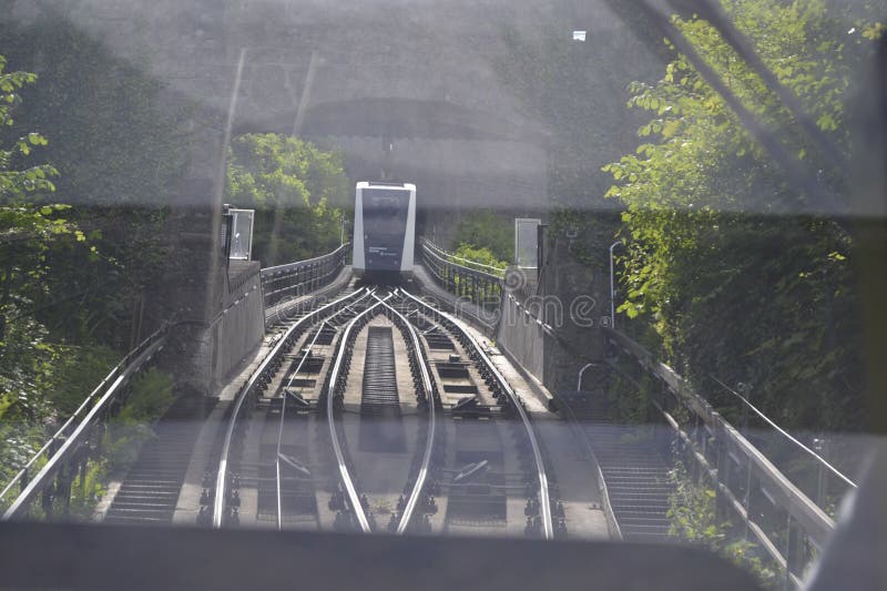 A Cable Car Rail To the Mountain Stock Image - Image of architecture ...