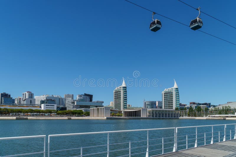 Cable Car Ride of Parque Das Nacoes Park of Nations in Lisbon Editorial ... Cable Car Ride of Parque Das Nacoes Park of Nations in Lisbon Editorial ...