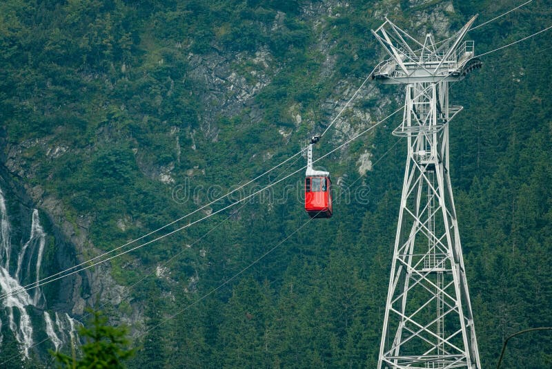 Cable car in romania stock photo. Image of tourism, outdoor - 163383166