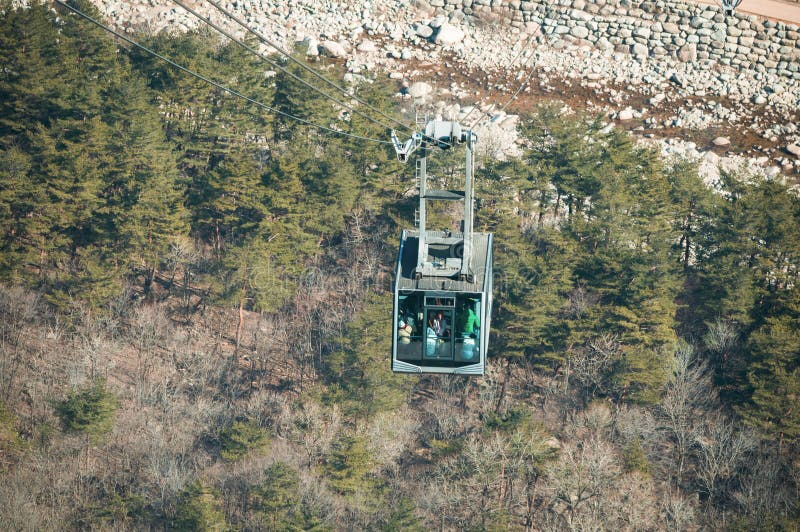 Cable car at Seoraksan stock photo. Image of ride, culture - 52616492