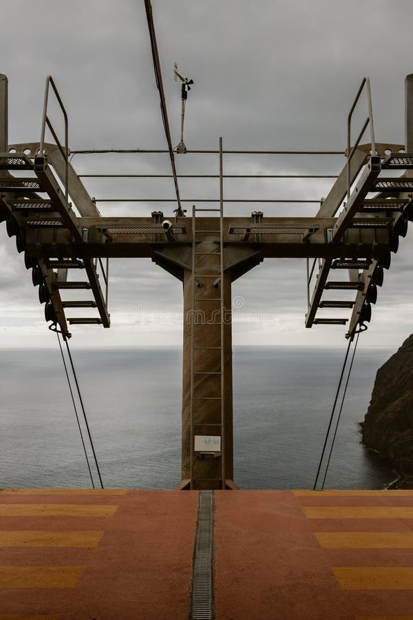 Cable Car Station Against the Ocean and Sky Stock Photo - Image of ...