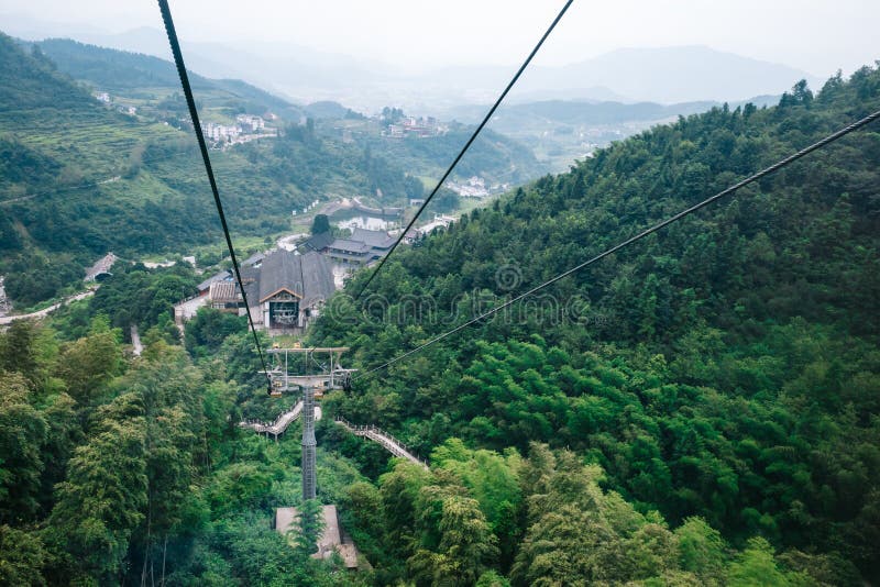 Cable Car Station at Bottom of Wugong Mountain in Jiangxi, China Stock ...