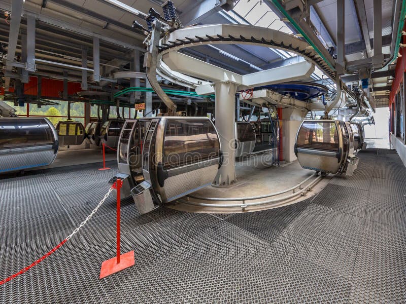 Cable car station interior editorial stock photo. Image of saalbach ...
