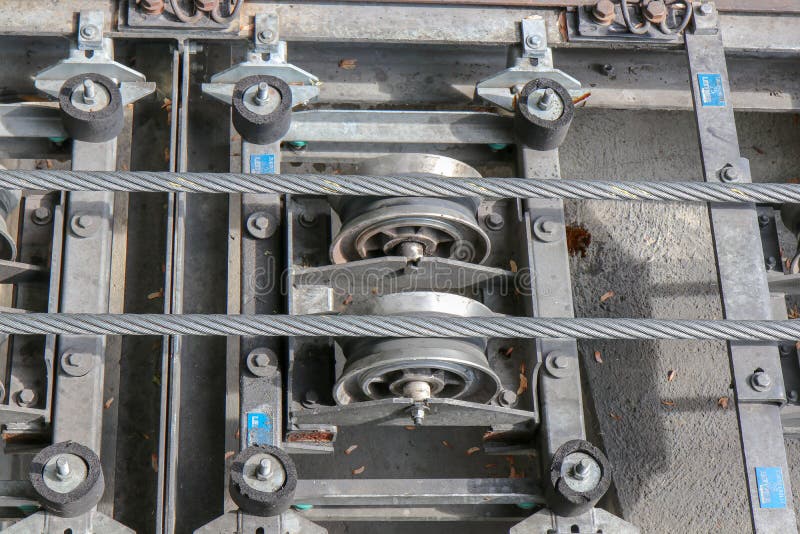 Cable Car Support Wire Rope & and Rollers Stock Image - Image of hang ...