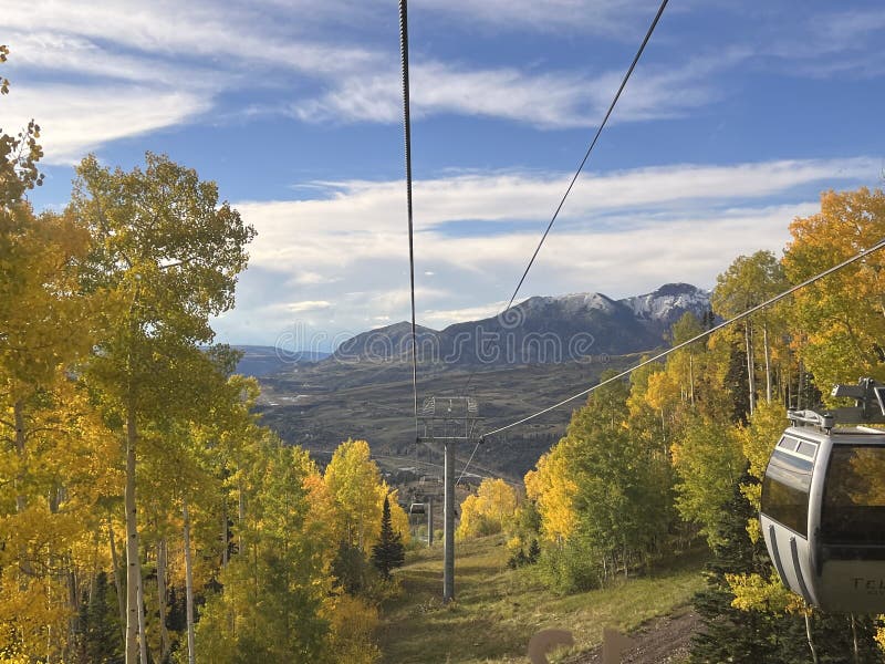 Cable Car Surrounded by Fall Foliage Stock Image - Image of season ...