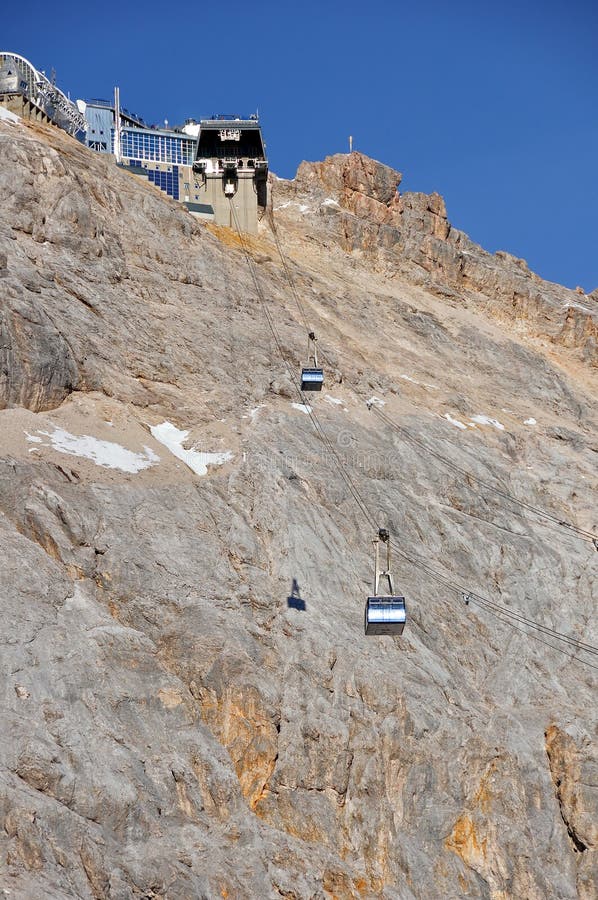Cable Car To the Zugspitze Summit Stock Image - Image of cross, alps ...