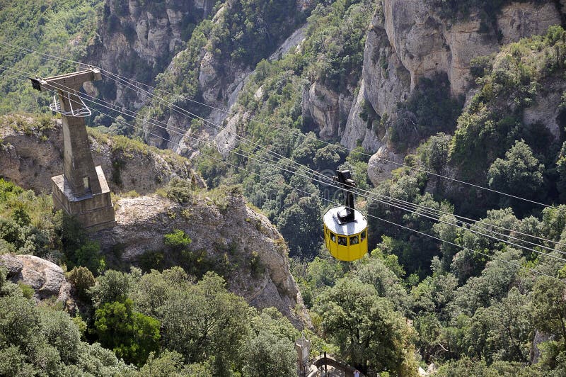 Montserrat cable car stock photo. Image of landscape - 30138854