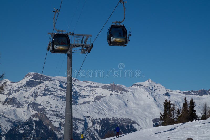 Cable car in Swiss Alps editorial image. Image of swiss - 50263560