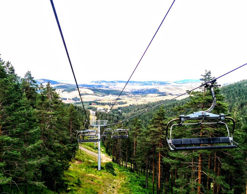 Cable Cart Driving on a Mountain Stock Photo - Image of vehicle, plant ...