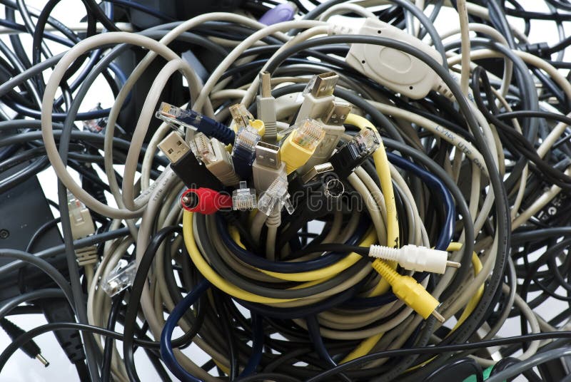 Cable Chaos stock image. Image of male, mess, incident - 8304867