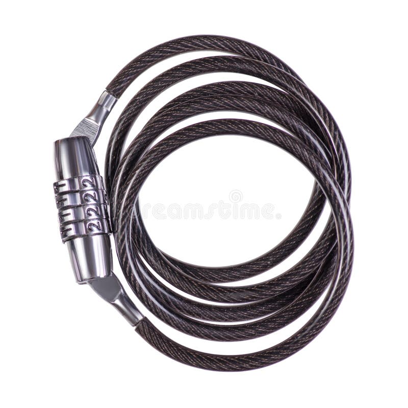 Cable with Combination Lock Stock Photo - Image of clip, connection ...