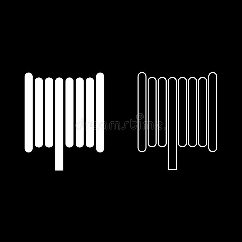Cable Coil Wire Reel Spool Set Icon White Color Vector Illustration ...
