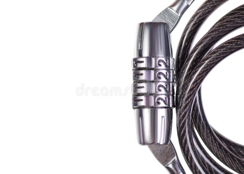Cable with Combination Lock Stock Image - Image of protection, detail ...