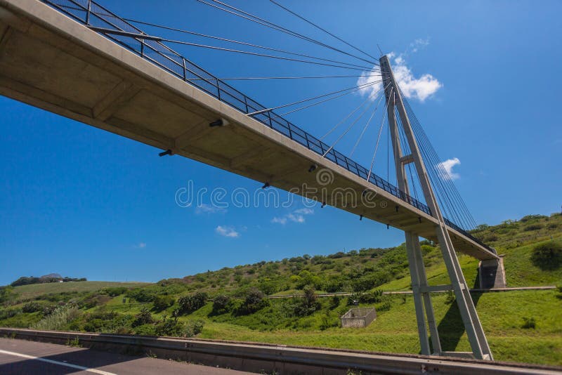 Cable Concrete Bridge stock photo. Image of bridge, blue - 27138422