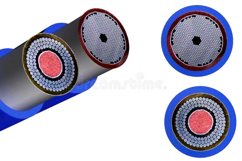Cable Conductors Inside the Cable Stock Image - Image of electronics ...