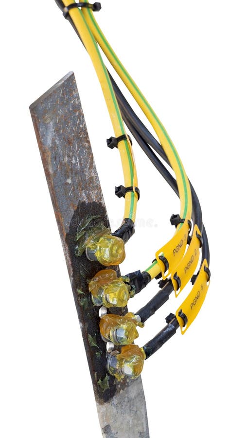 Cable Connected To Electrical Grounding Bare Stock Image - Image of ...
