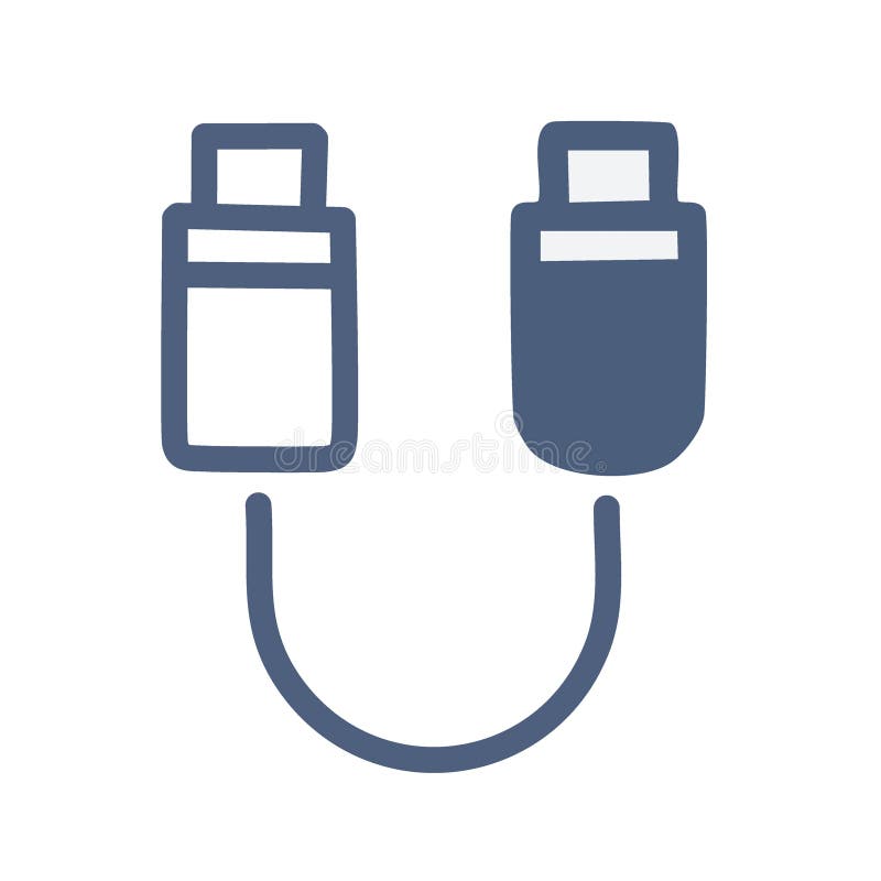 Cable Connection. Illustration of Two Connectors Linked by a Cable ...