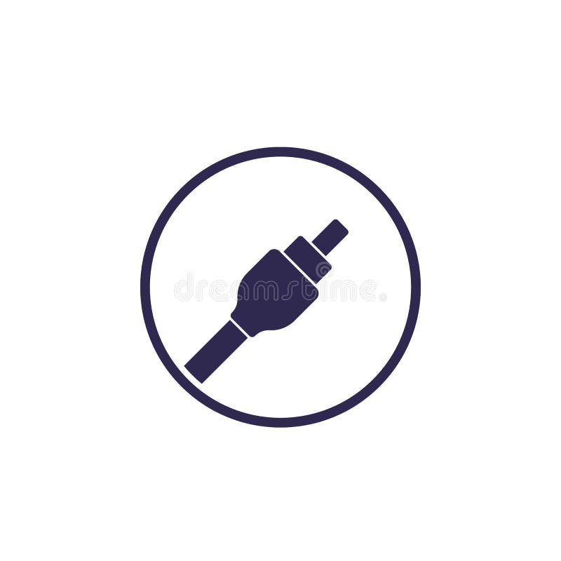 Cable with Connector Icon on White Stock Vector - Illustration of ...