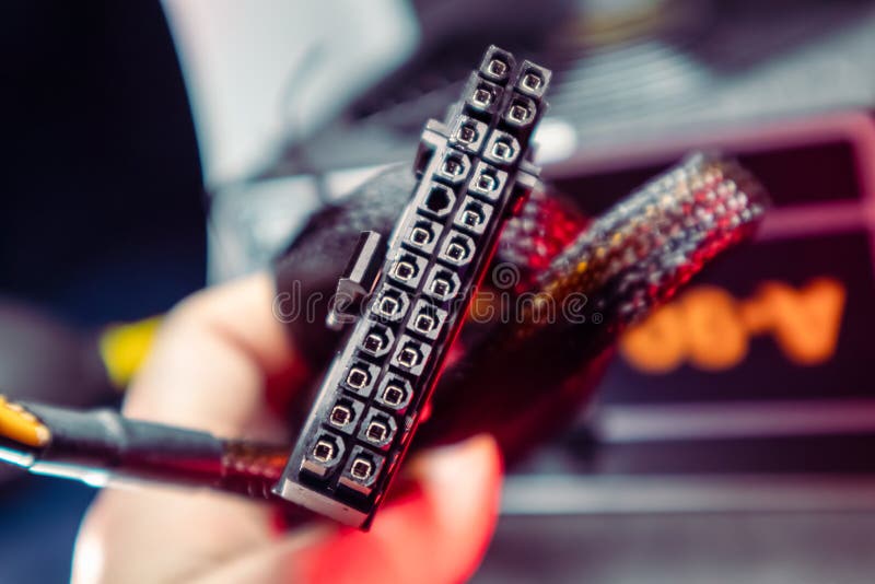 Cable Connector from PC Power Supply Unit Close-up Stock Photo - Image ...