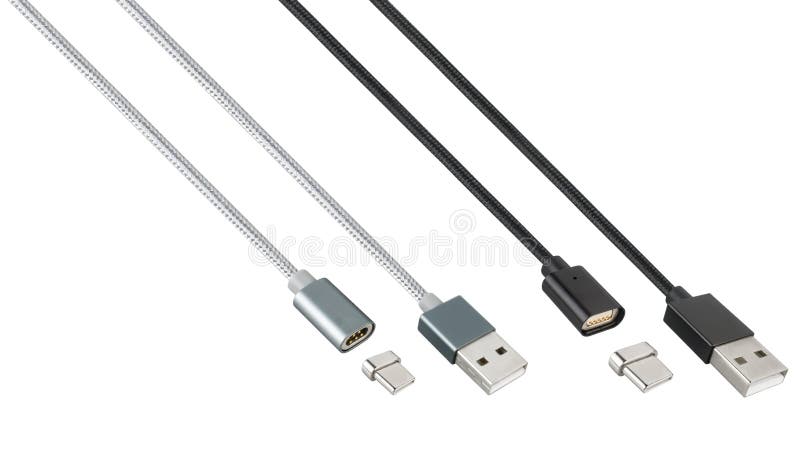 Cable and Connector for USB, Type-C, Isolated on White Background Stock ...