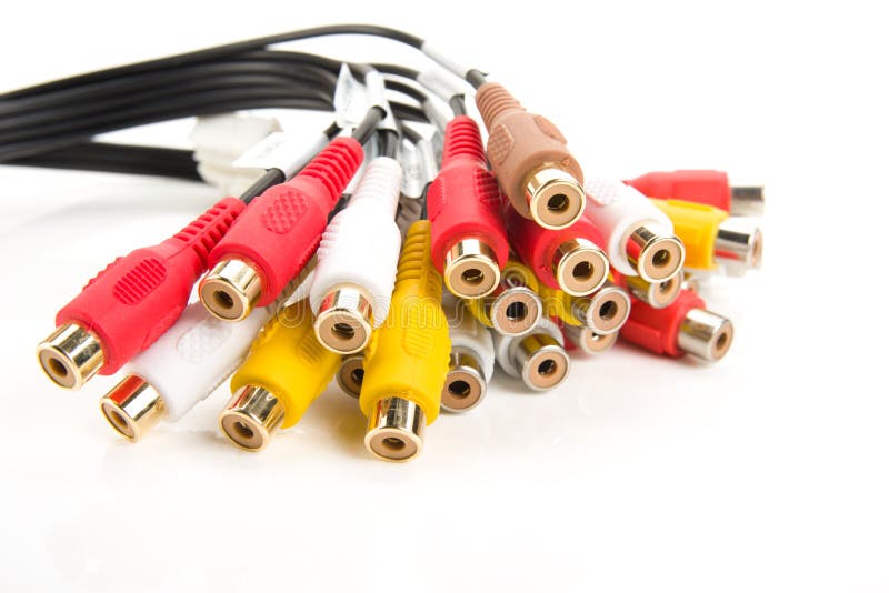 Cable Connectors on White Background Stock Photo - Image of mini ...