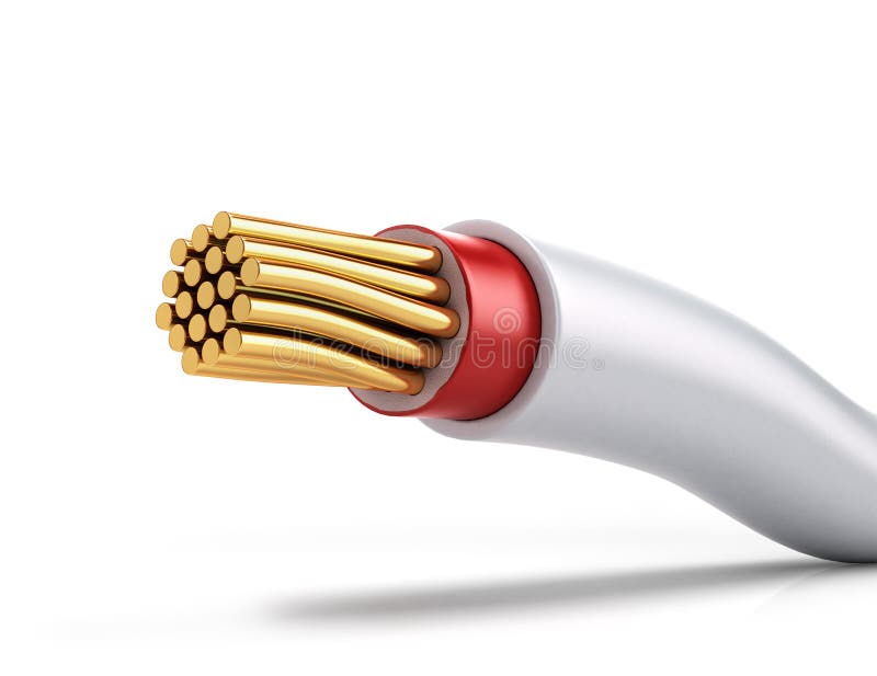 Cable Cross-section Isolated on White Stock Illustration - Illustration ...