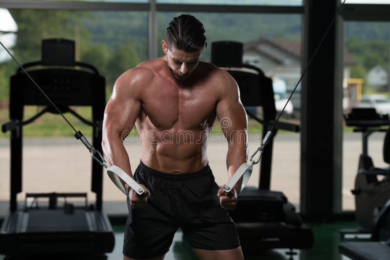 Cable Crossover Chest Workout Stock Image - Image of clothing, fitness ...