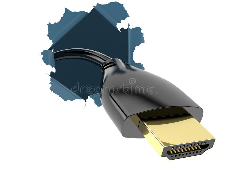 Cable De HDMI Con El Papel Rasgado Stock de ilustración - Ilustración ...