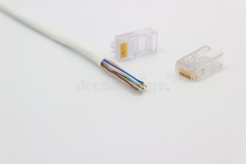 Cable Del Detalle Del Cable De La Red De Ethernet CAT5 Imagen de ...
