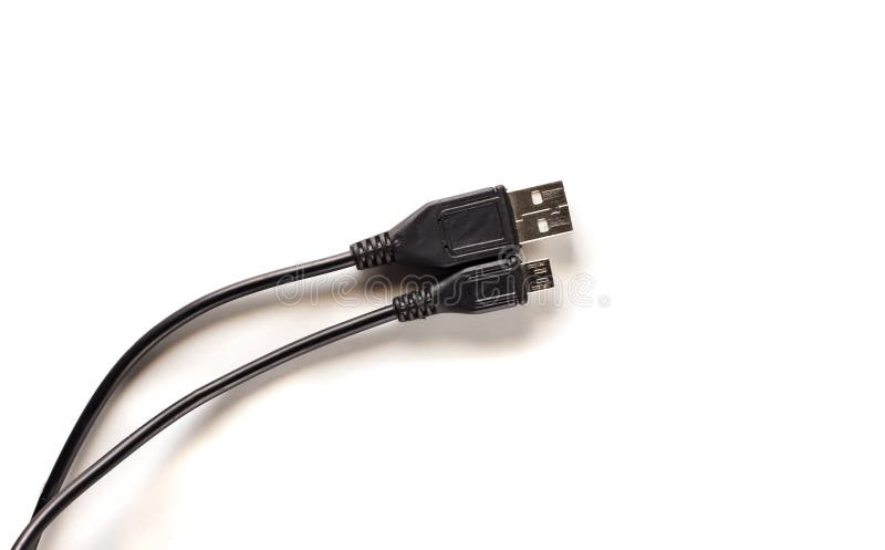 Cable Del USB Normal Y Micro En Blanco Foto de archivo - Imagen de ...