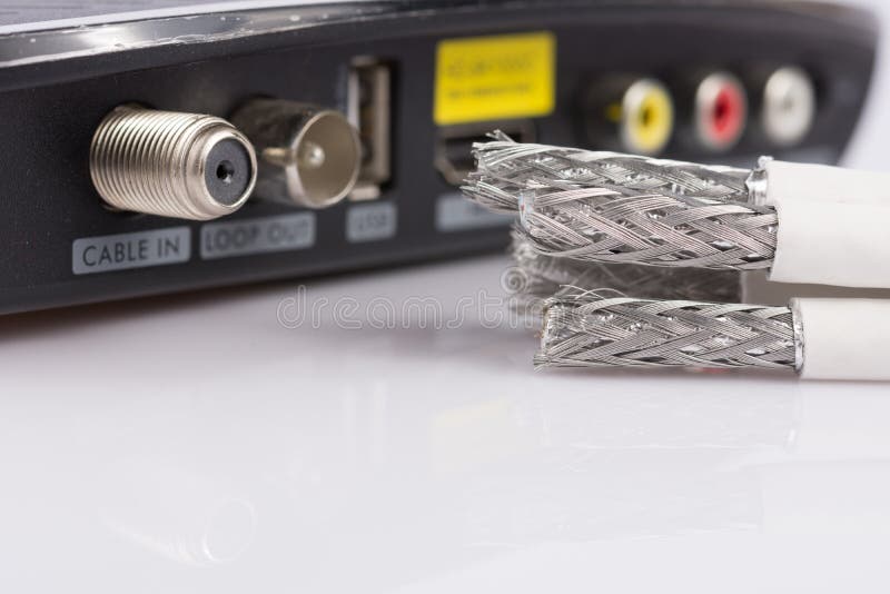 Cable for Digital TV, Cable TV,Data Cable on White Stock Image - Image ...