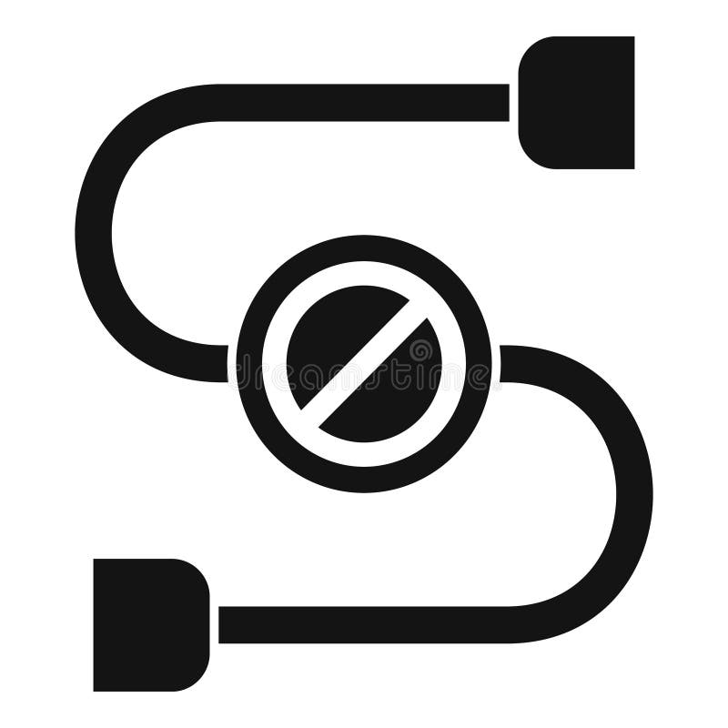 Cable Disconnected Icon Showing Stop Connecting Wires Stock Vector ...