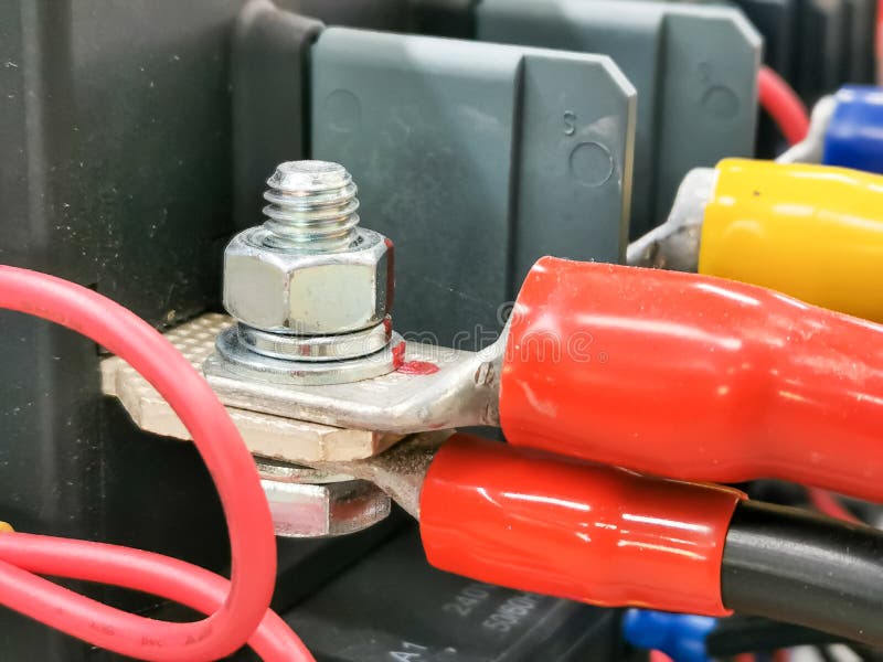 Cables Connection on Moulded Case Circuit Breaker. Stock Photo - Image ...