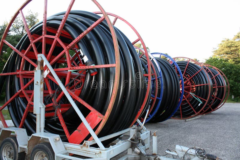 Cable drums stock image. Image of construction, roll - 47686663