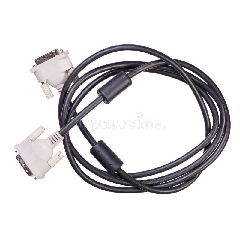 Cable DVI-DVI isolation stock image. Image of contemporary - 110878303